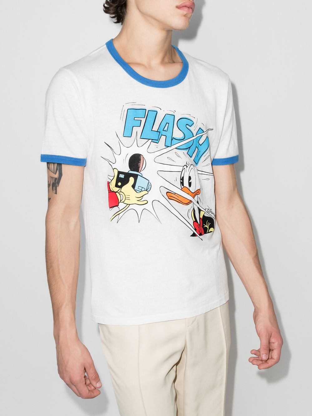Gucci X Disney Donald Duck Print T Shirt Browns
