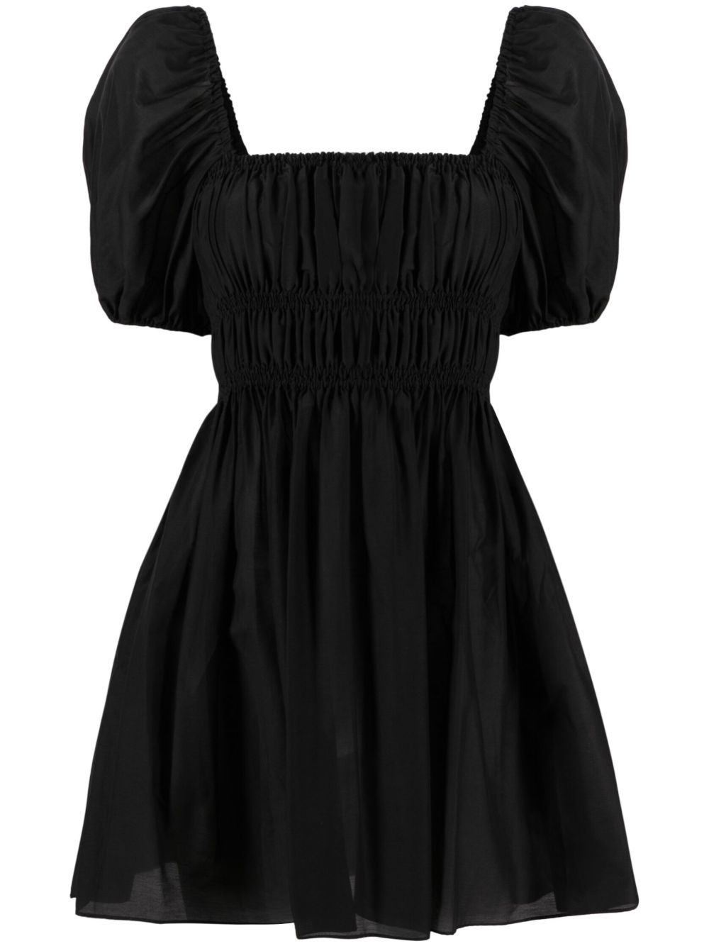 Matteau Black Puff Sleeve Flared Mini Dress Browns